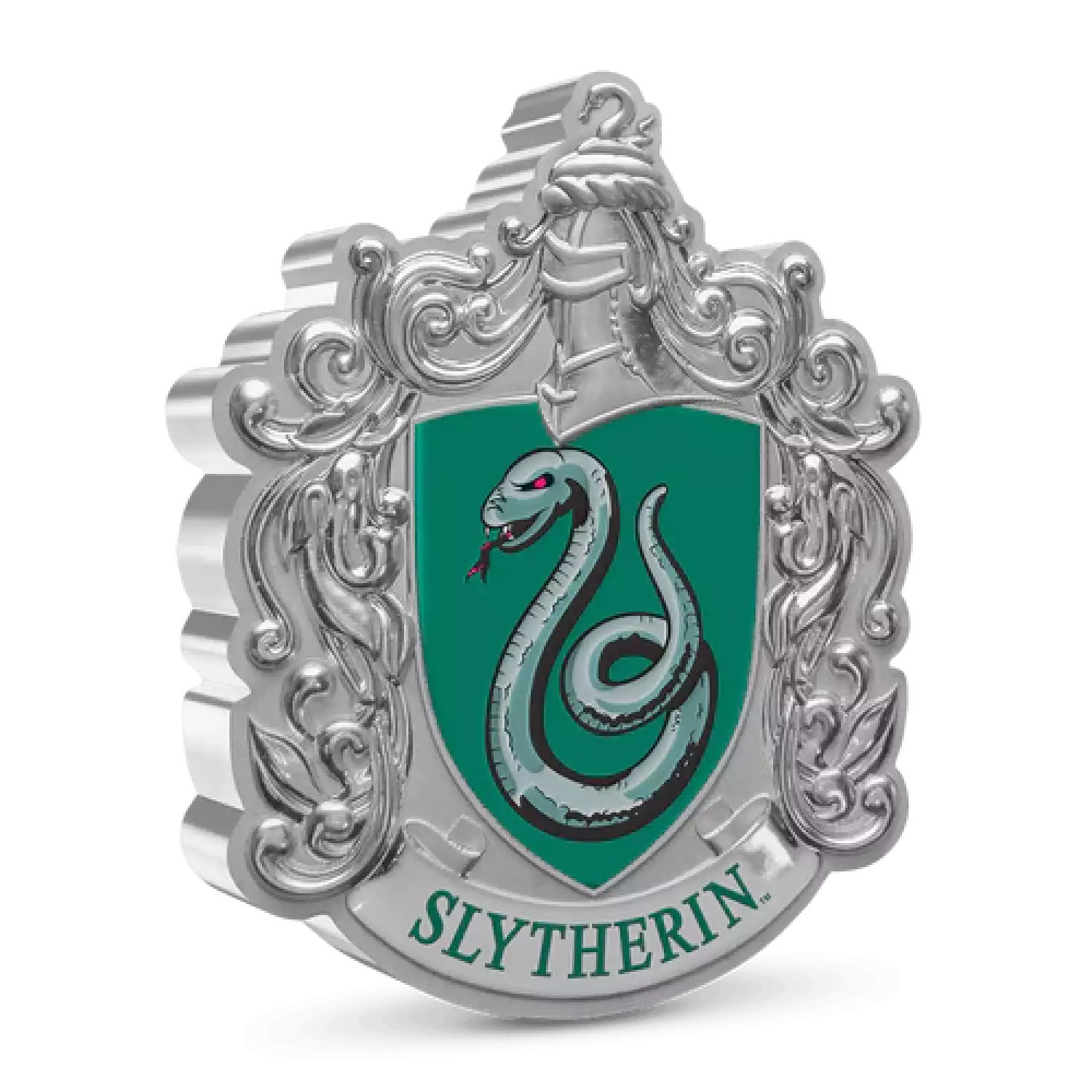 HARRY POTTER- 2021 1oz Slytherin Crest Silver Coin - Stout Gold and Silver