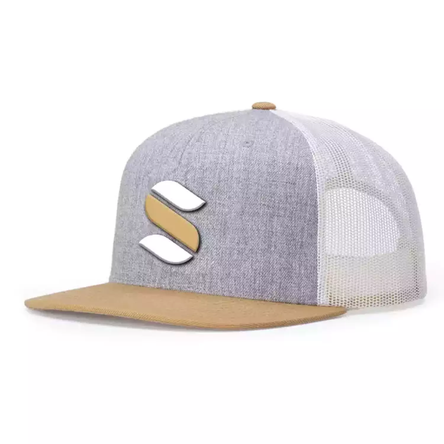 SGS Flat Bill Trucker Hat Grey/Gold - Stout Gold and Silver
